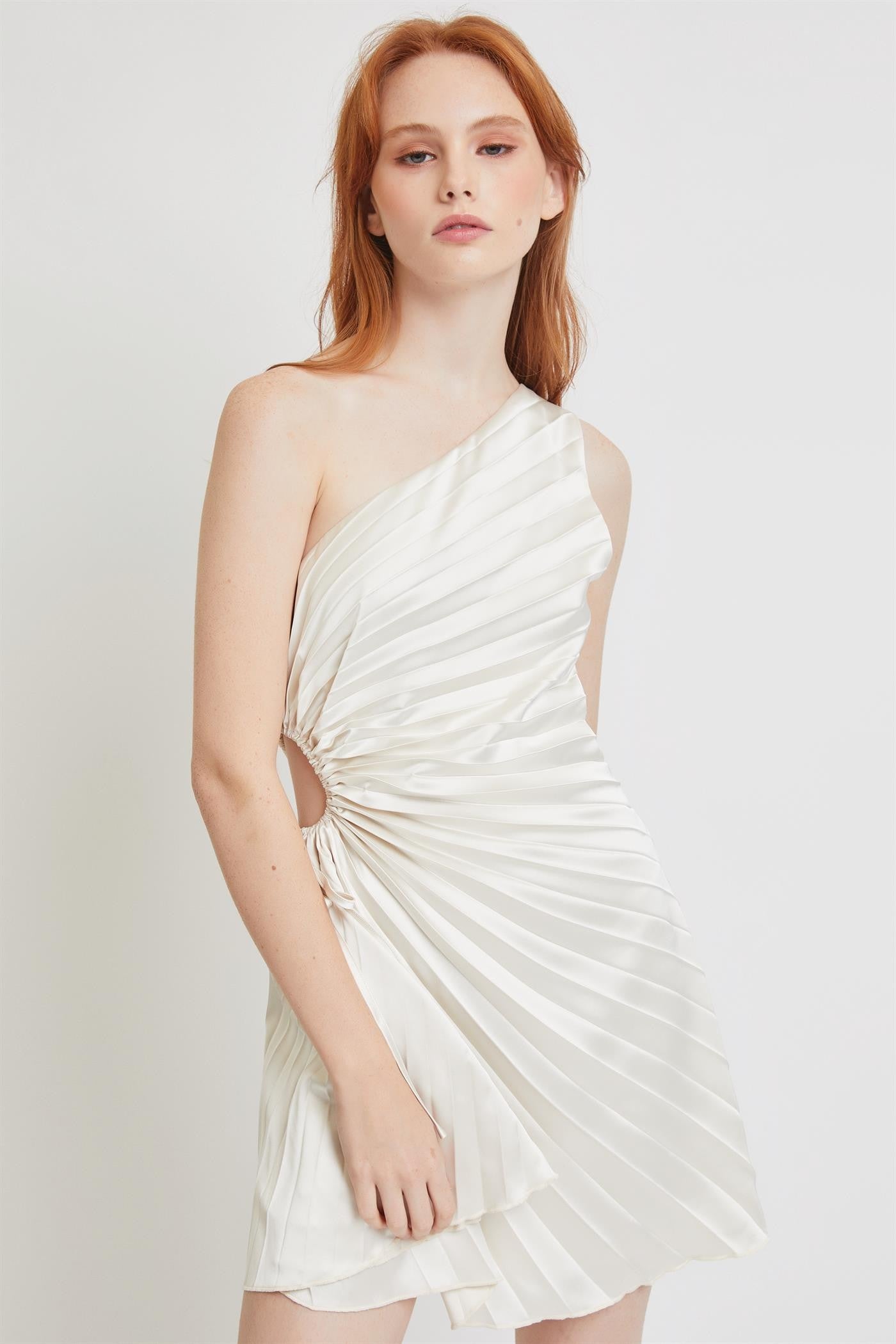 WHITE PLEATED MINI DRESS | Morgan Rae Boutique