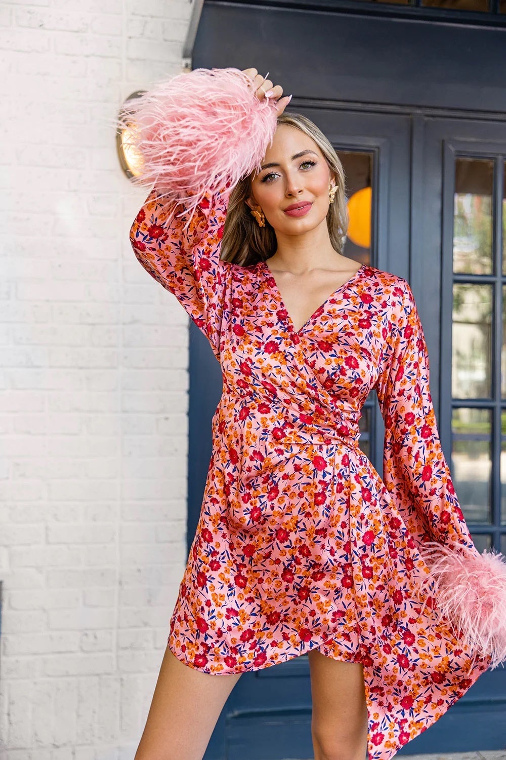 70s FLORAL FEATHER DRESS | Morgan Rae Boutique
